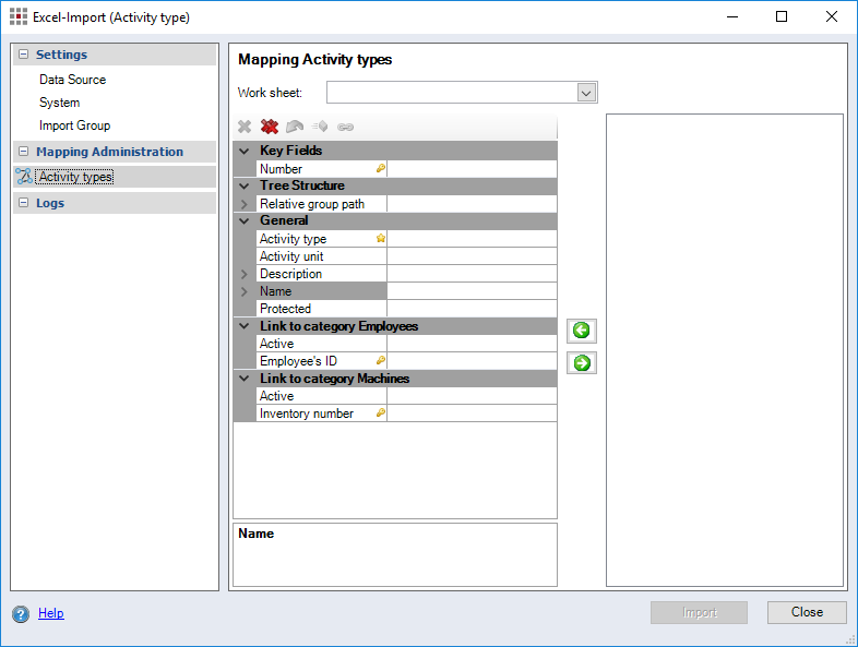 Excel Import (Activity) dialog
