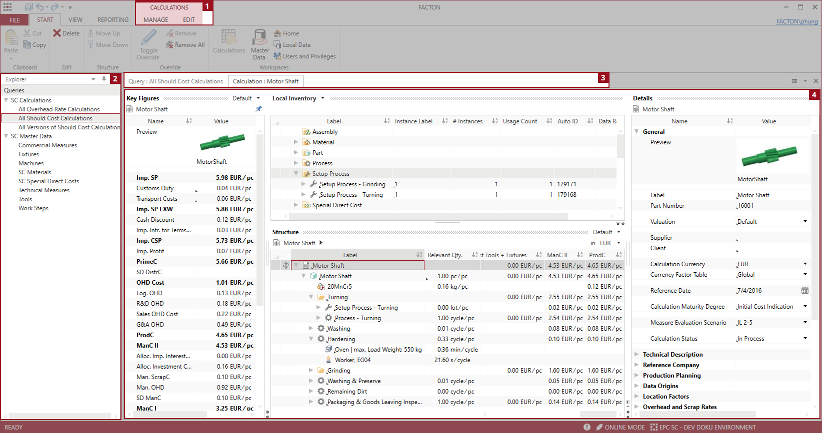 Calculations Workspace