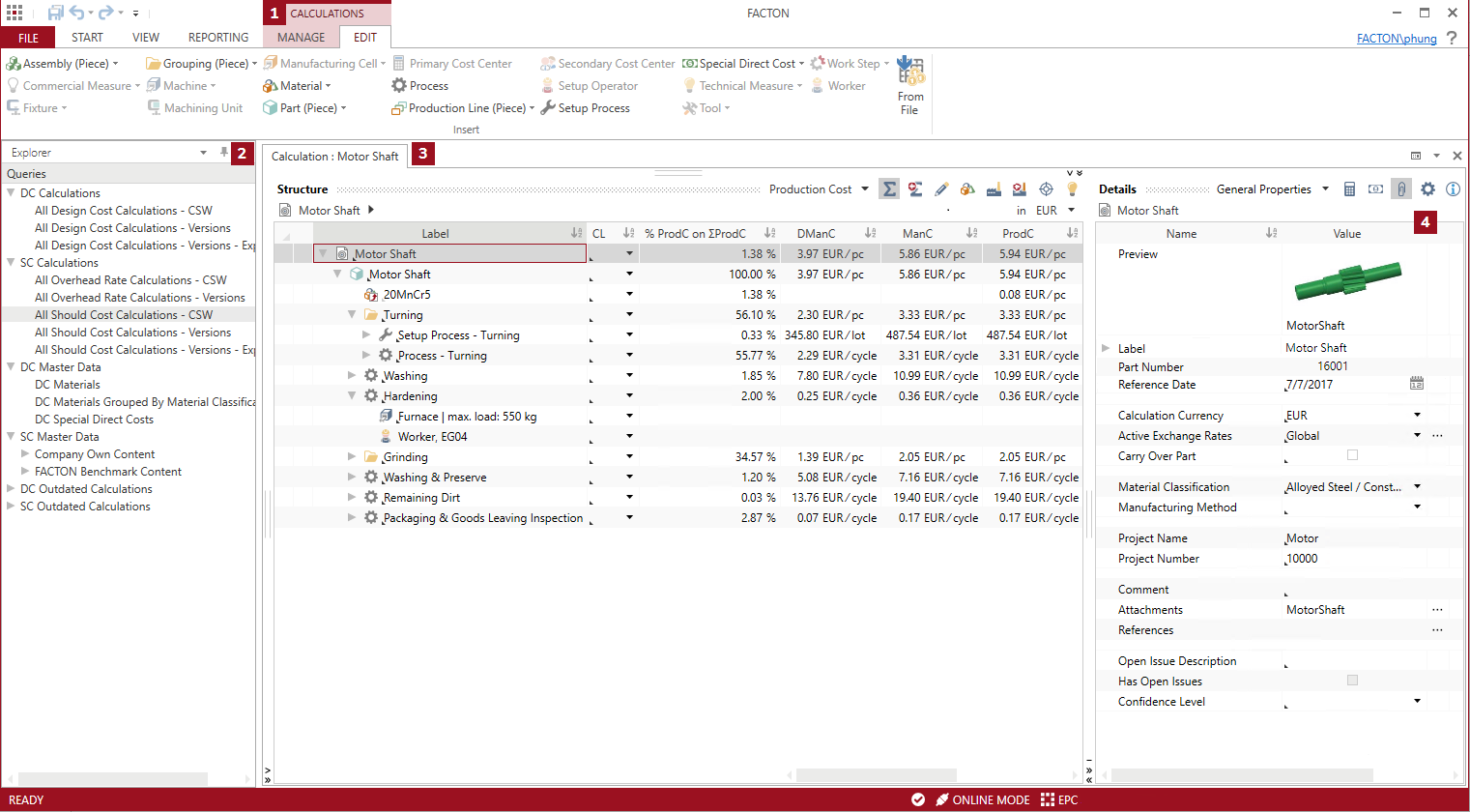 Calculations Workspace